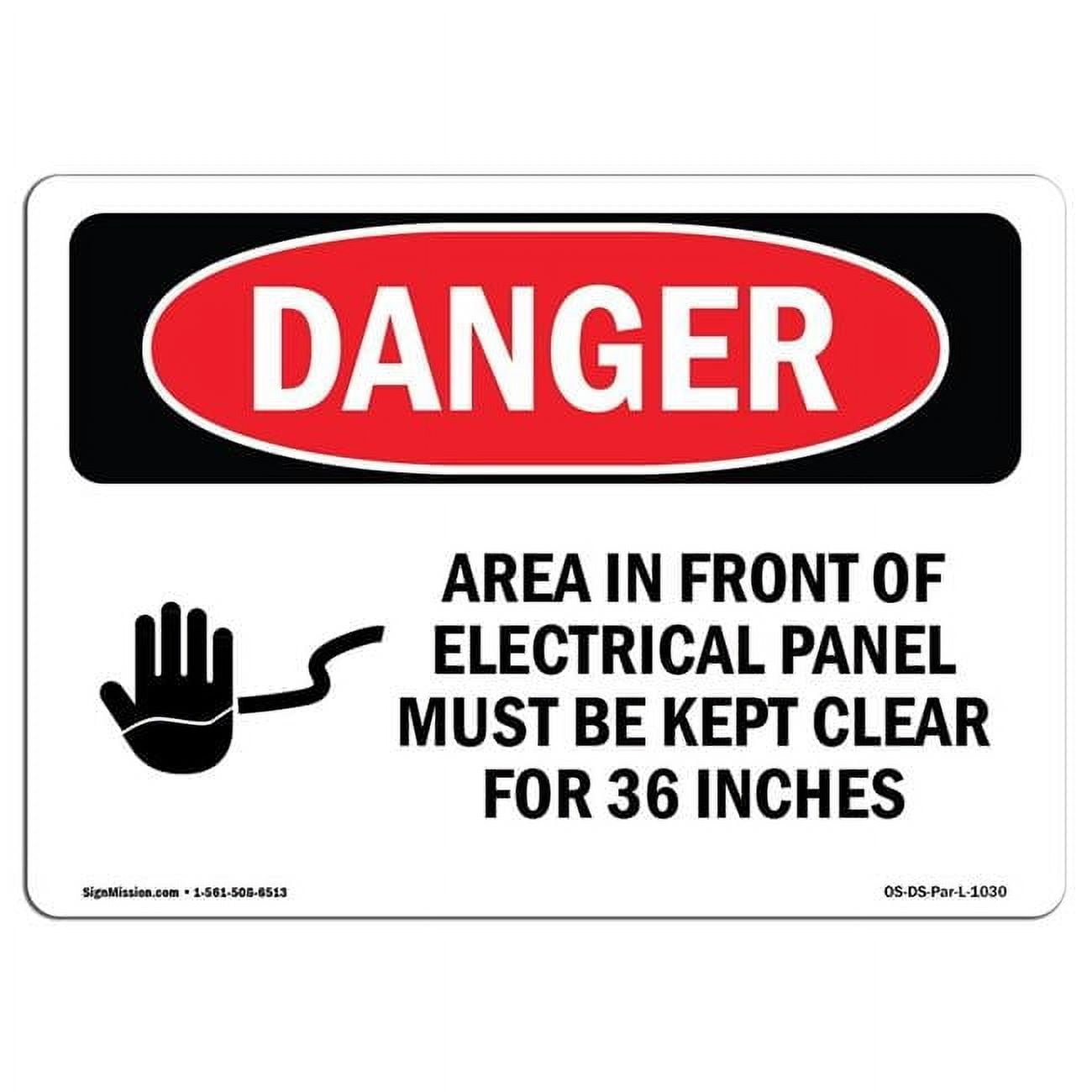 12 x 18 in. OSHA Danger Sign - Electrical Panel Keep Clear - Walmart.com
