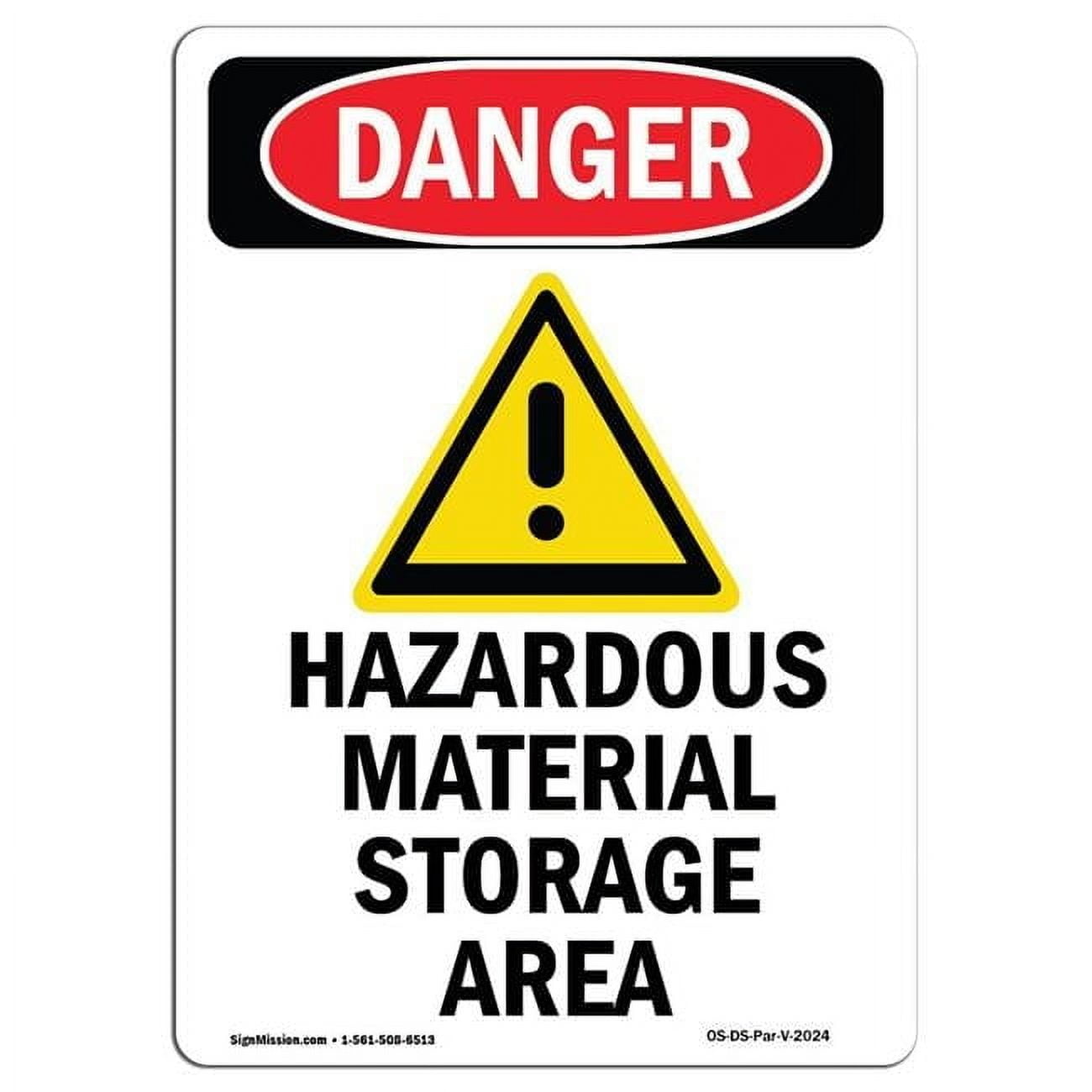 12 x 18 in. OSHA Danger Sign - GHS Hazardous Material - Walmart.com