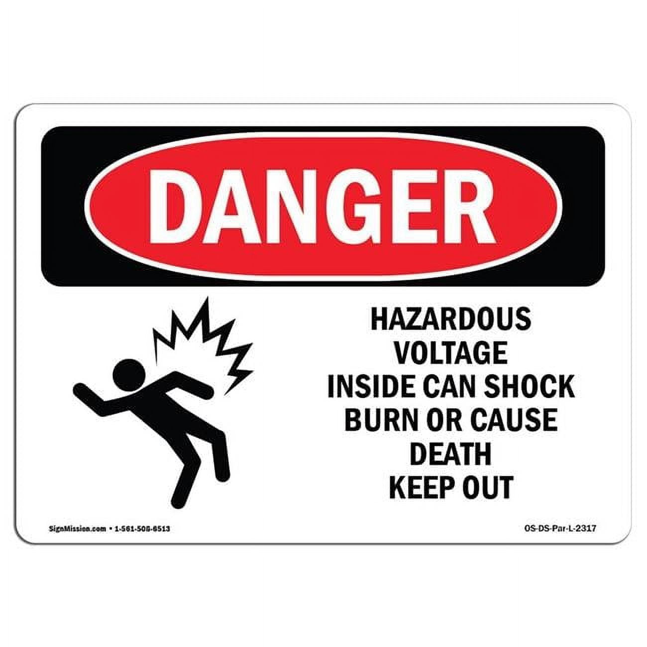 12 x 18 in. OSHA Danger Sign - Hazardous Voltage Inside Can - Walmart.com