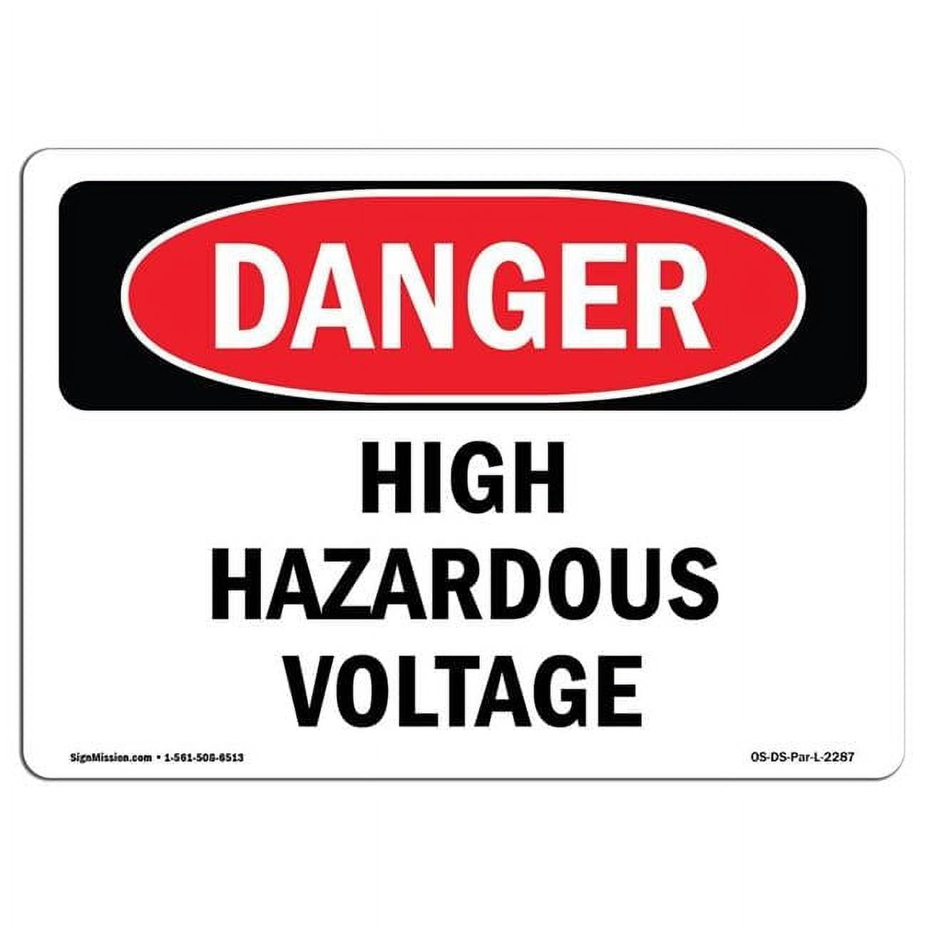 12 x 18 in. OSHA Danger Sign - High Hazardous Voltage - Walmart.com