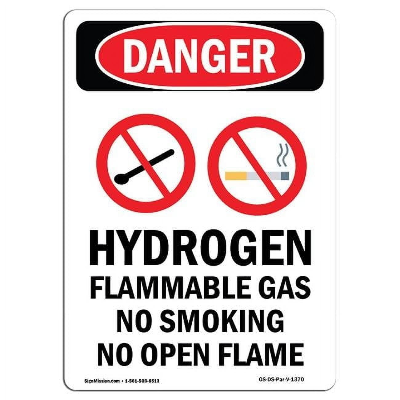 12 x 18 in. OSHA Danger Sign - Hydrogen Flammable - Walmart.com