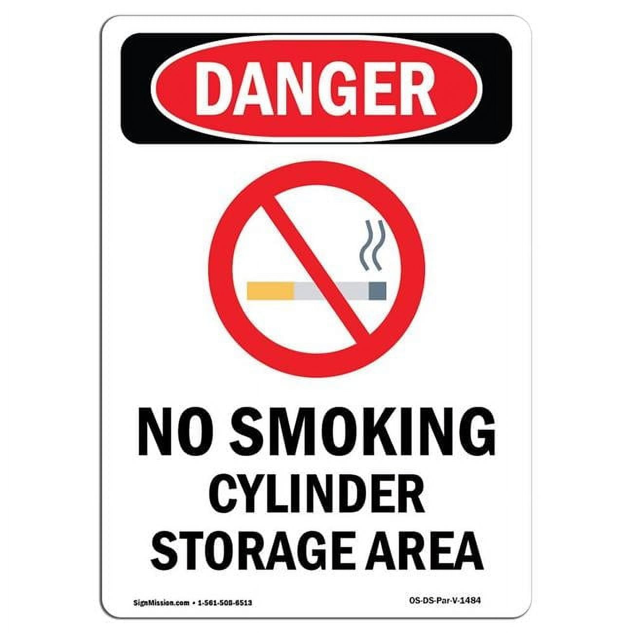12 x 18 in. OSHA Danger Sign - No Smoking Cylinder - Walmart.com