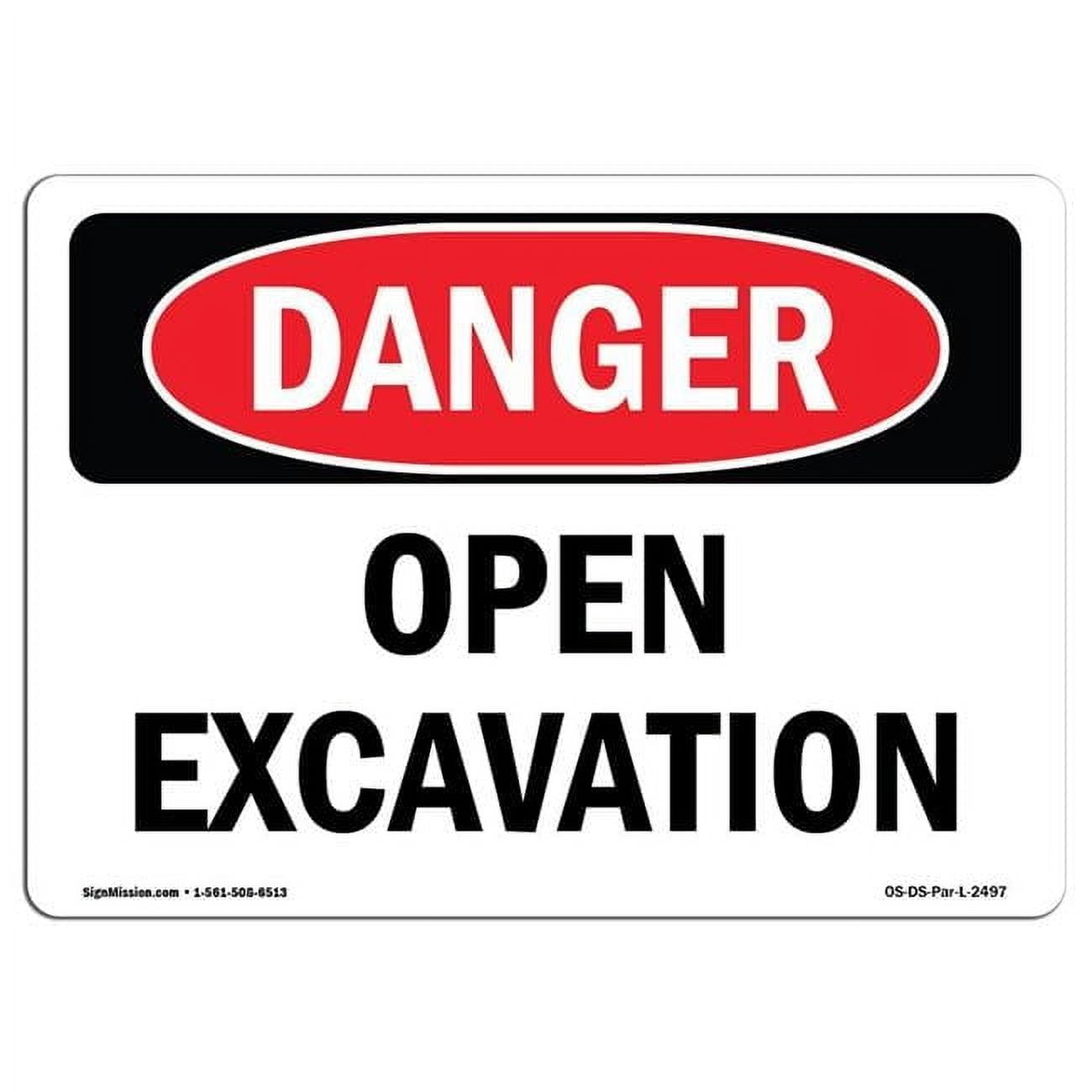 12 x 18 in. OSHA Danger Sign - Open Excavation - Walmart.com