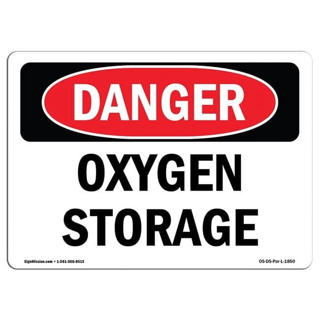 12 x 18 in. OSHA Danger Sign - Oxygen Storage - Walmart.com