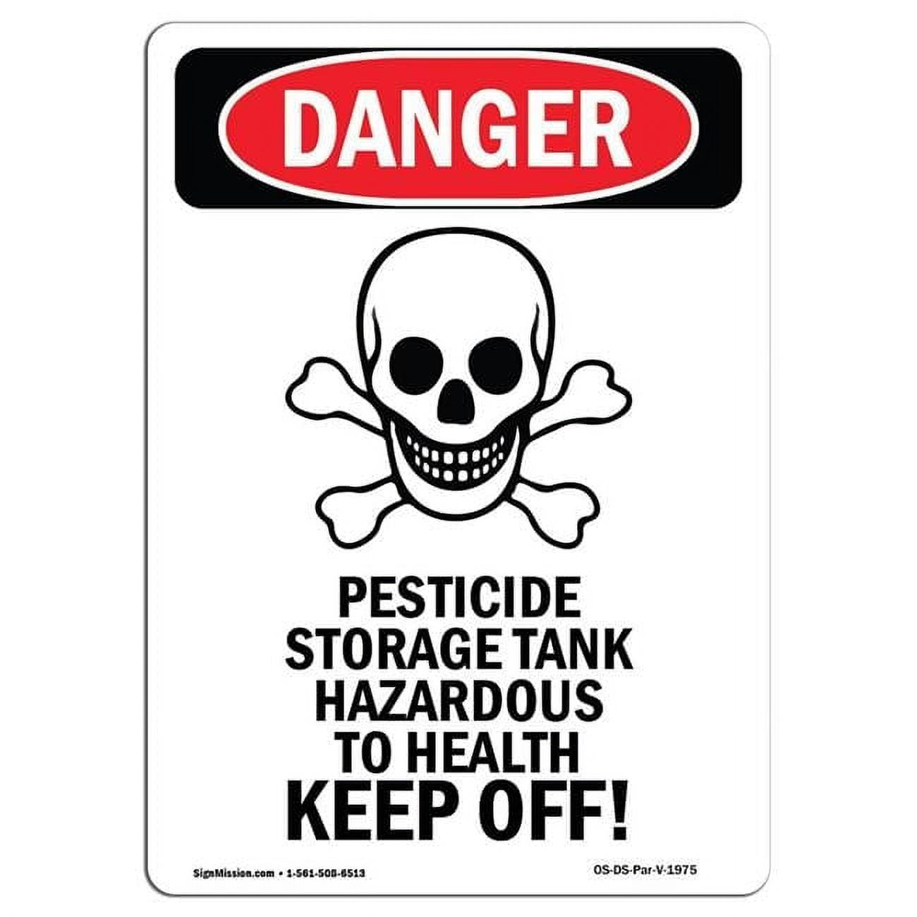 12 x 18 in. OSHA Danger Sign - Pesticide Storage - Walmart.com
