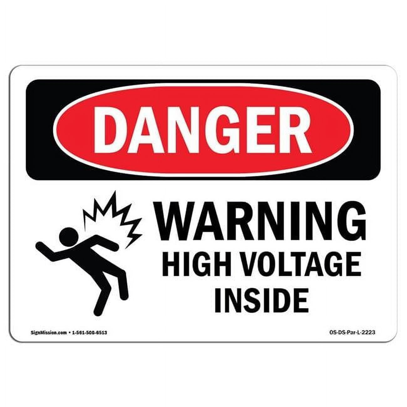 12 x 18 in. OSHA Danger Sign - Warning High Voltage Inside - Walmart.com
