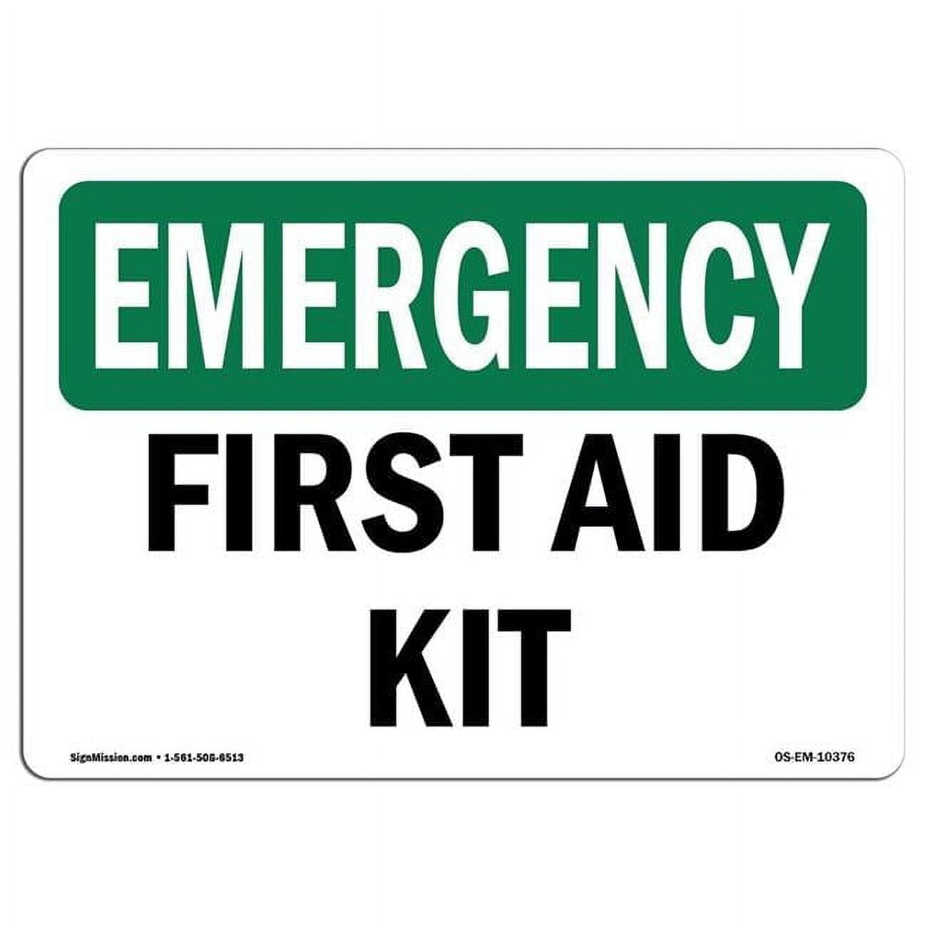 12 x 18 in. OSHA Emergency Sign - First Aid Kit - Walmart.com
