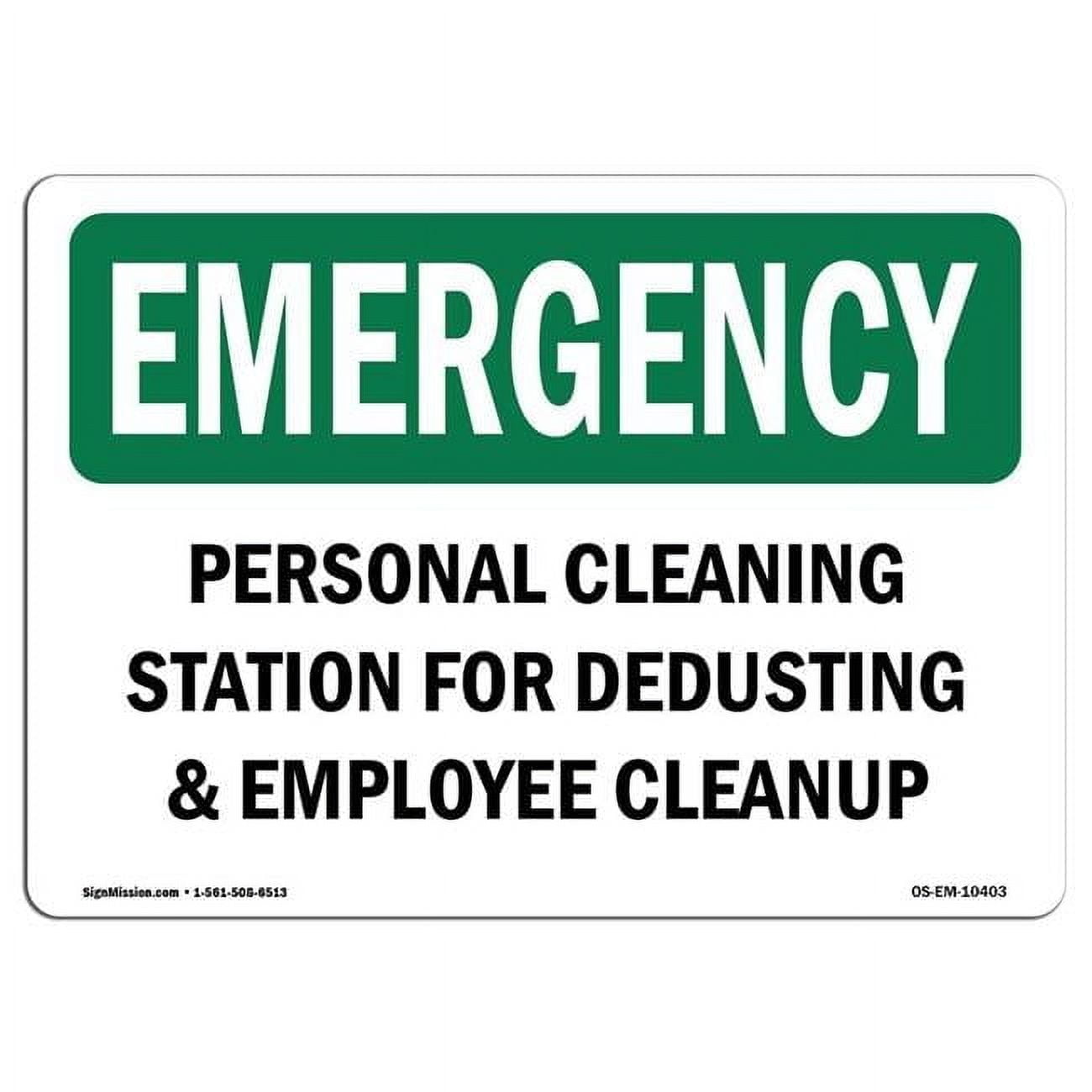 12 x 18 in. OSHA Emergency Sign - Personal Cleaning Station for ...