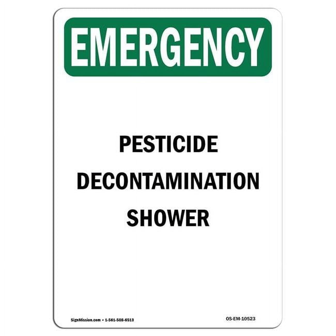 12 x 18 in. OSHA Emergency Sign - Pesticide Decontamination Shower ...