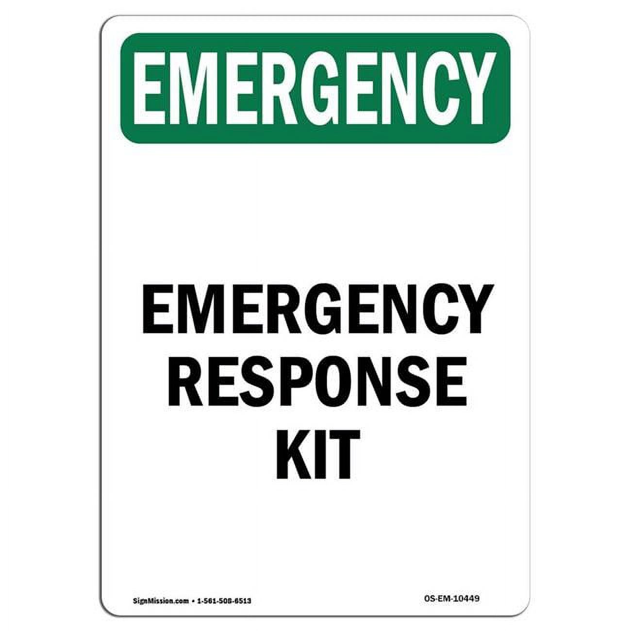 12 x 18 in. OSHA Emergency Sign - Response Kit - Walmart.com