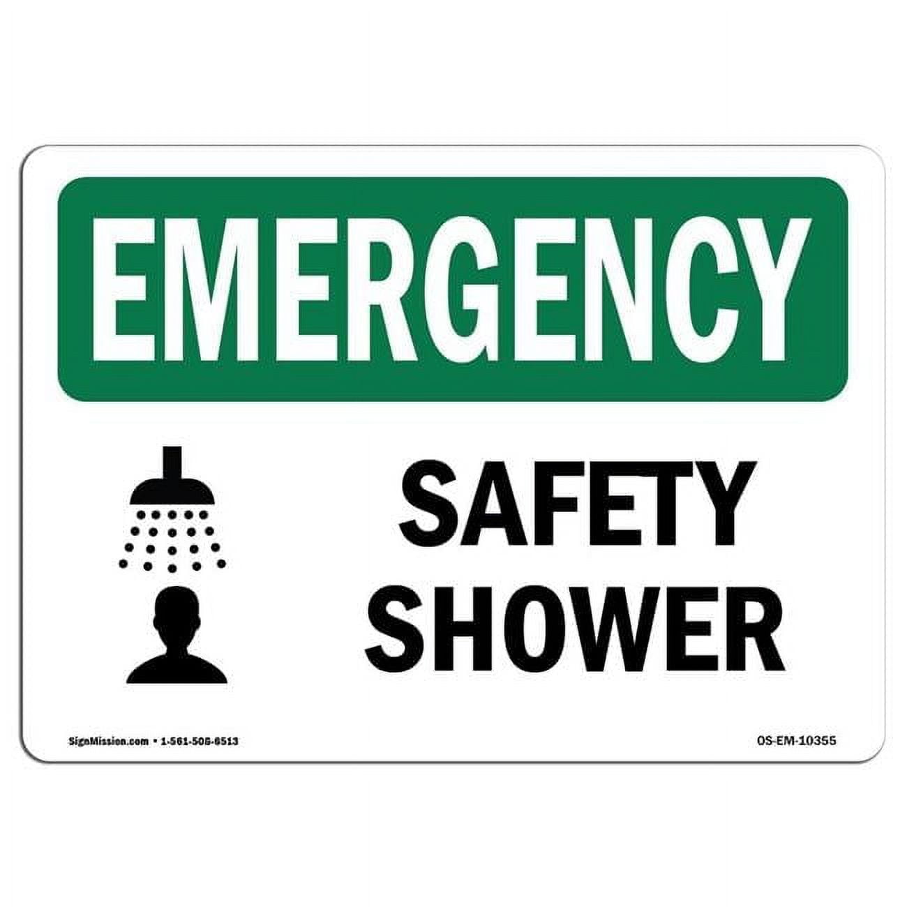 12 x 18 in. OSHA Emergency Sign - Safety Shower - Walmart.com