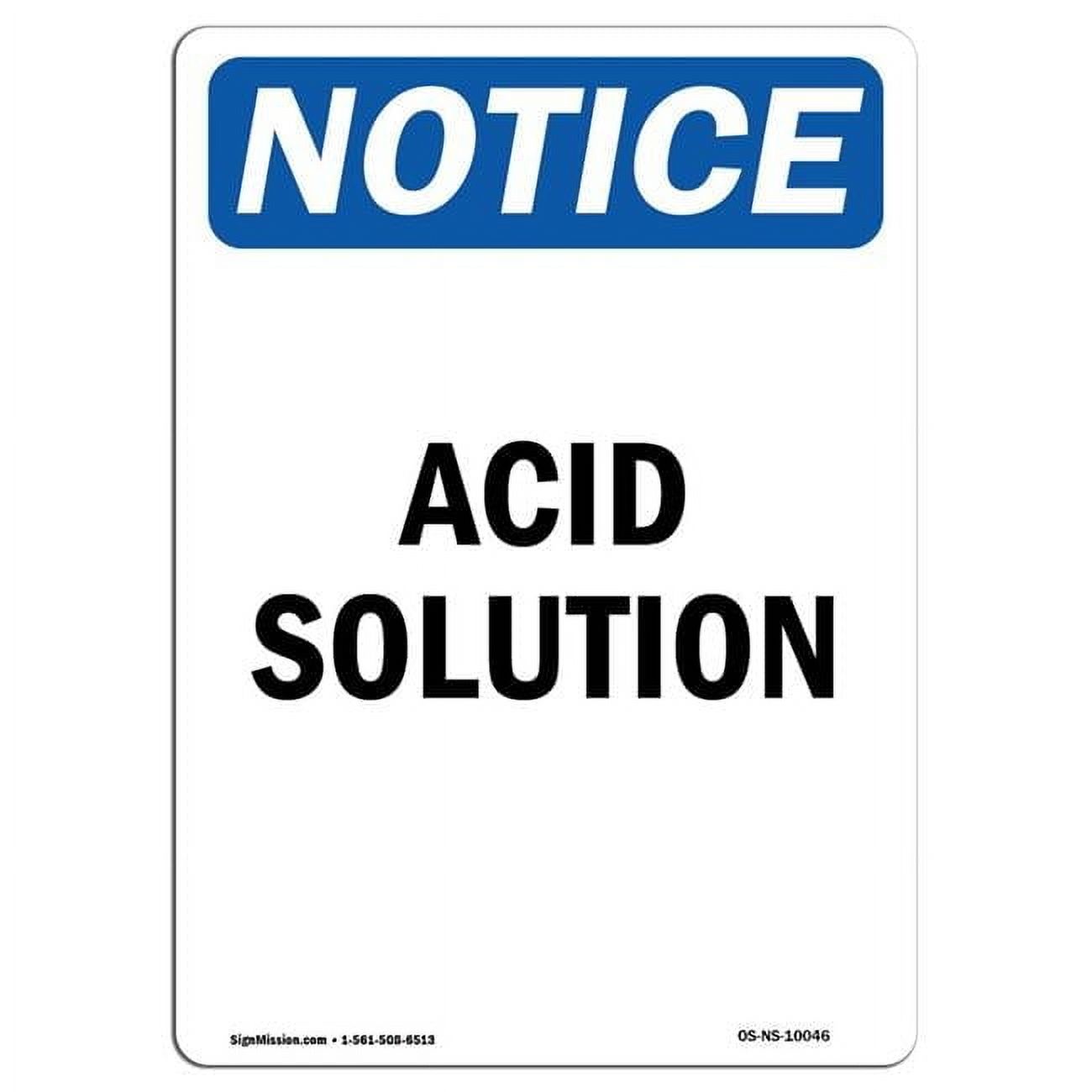 12 x 18 in. OSHA Notice Sign - Acid Solution - Walmart.com