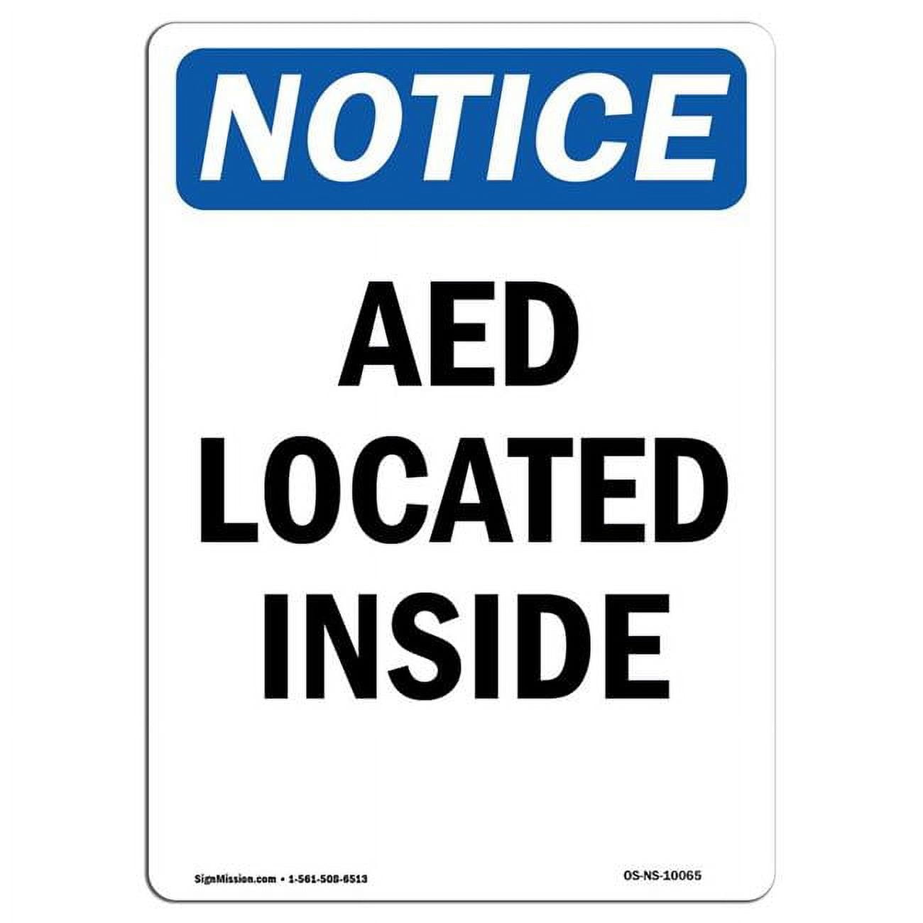 12 x 18 in. OSHA Notice Sign - Aed Located Inside - Walmart.com