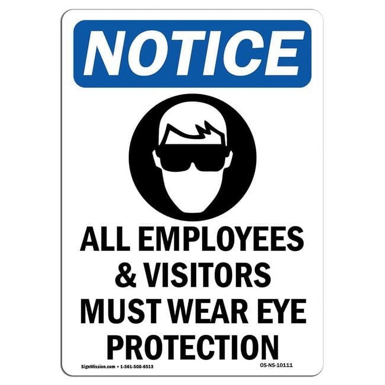12 x 18 in. OSHA Notice Sign - All Employees & Visitors - Walmart.com