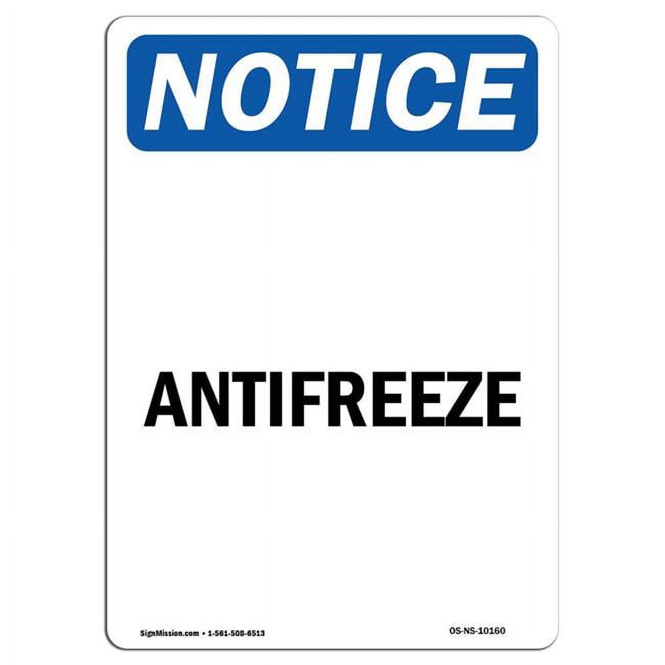 12 x 18 in. OSHA Notice Sign - Antifreeze - Walmart.com