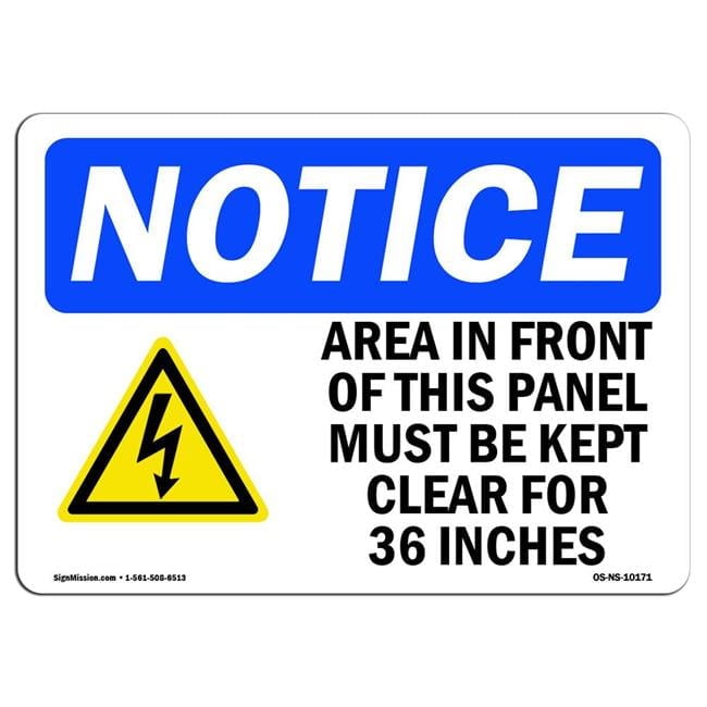 12 x 18 in. OSHA Notice Sign - Area in Front of This Panel - Walmart.com