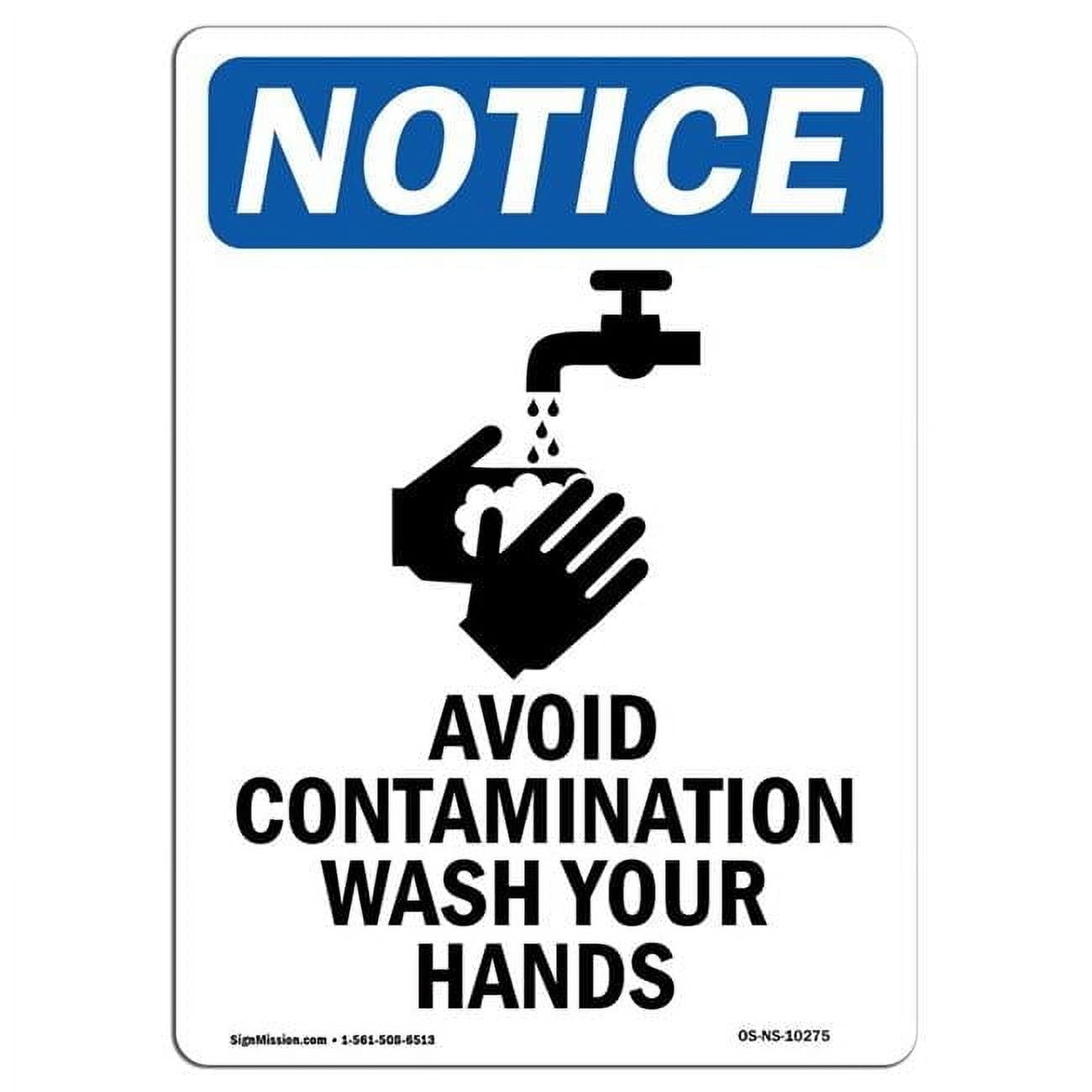 12 x 18 in. OSHA Notice Sign - Avoid Contamination - Walmart.com