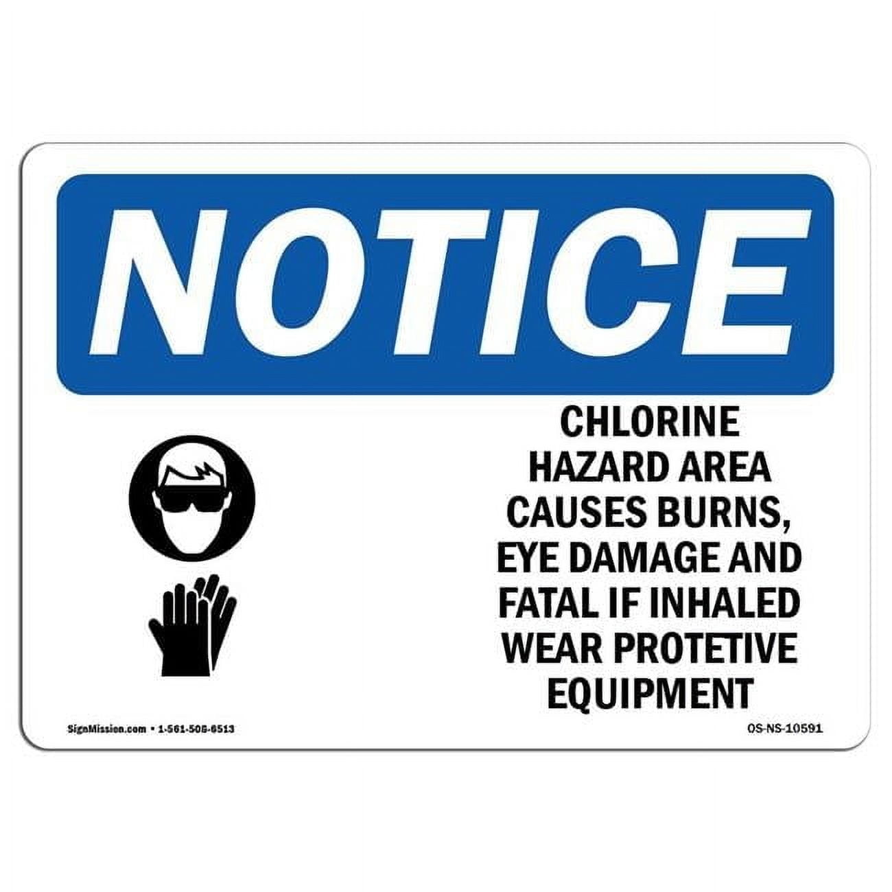 12 x 18 in. OSHA Notice Sign - Chlorine Hazard Area Causes - Walmart.com