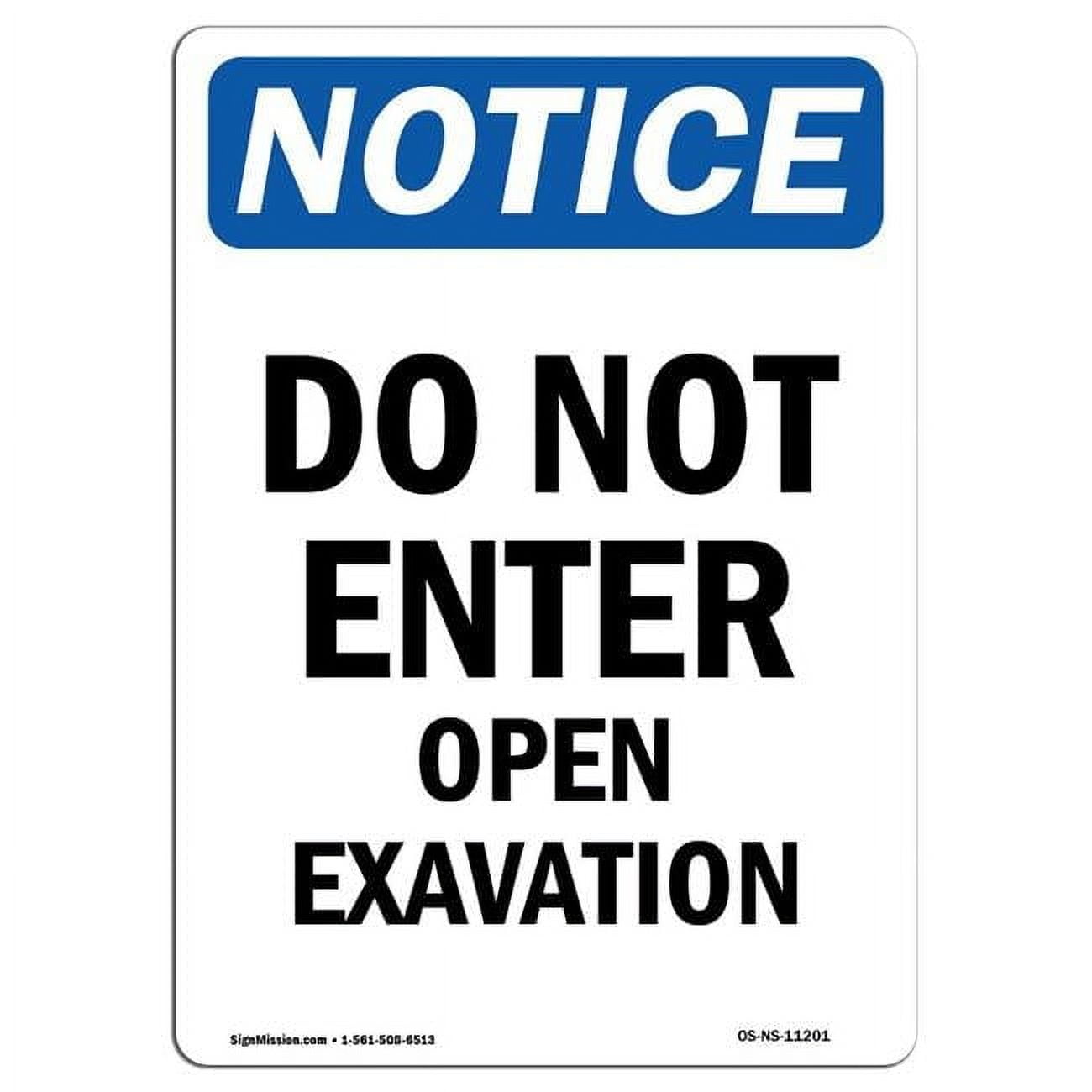 12 x 18 in. OSHA Notice Sign - Do Not Enter Open Excavation - Walmart.com