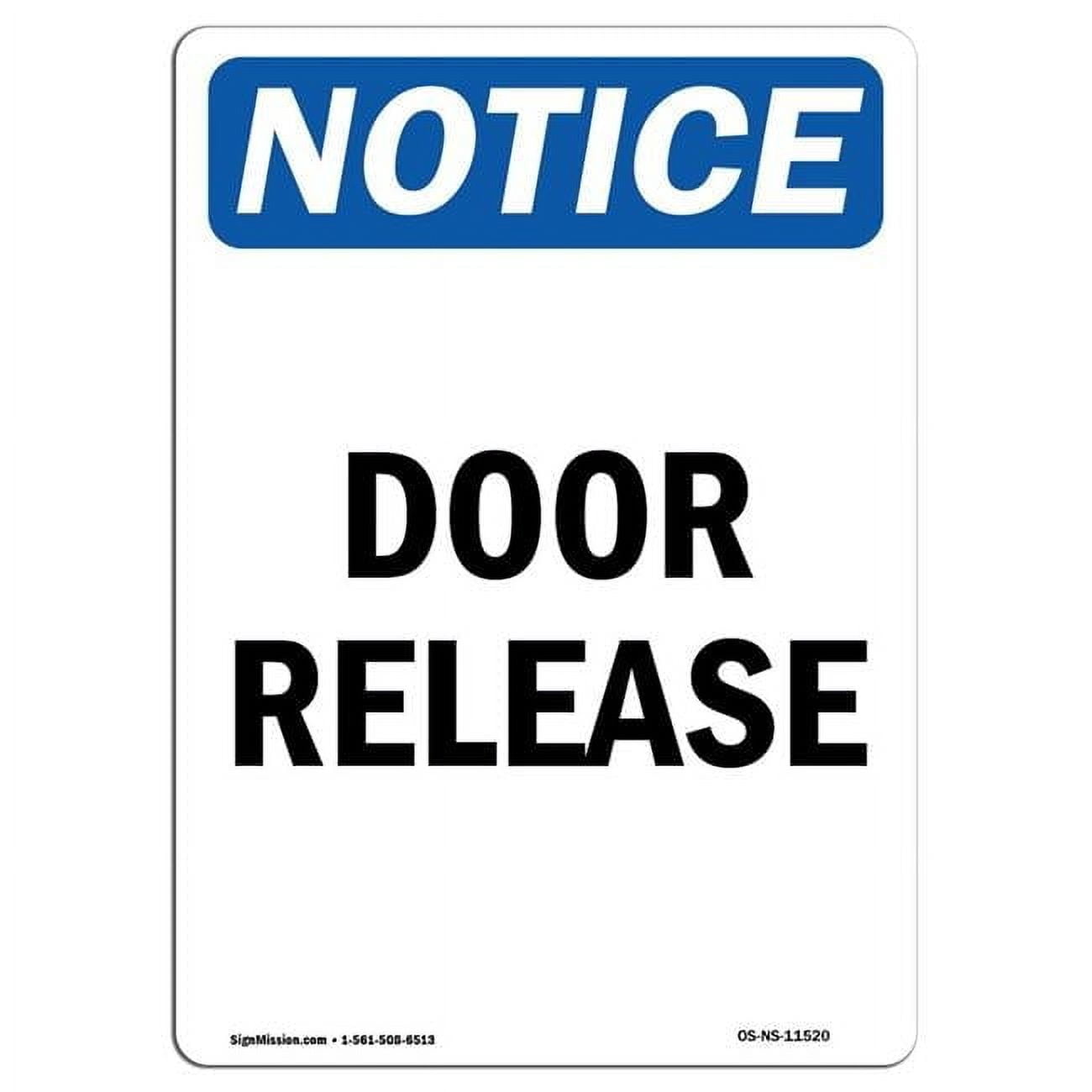 12 x 18 in. OSHA Notice Sign - Door Release - Walmart.com
