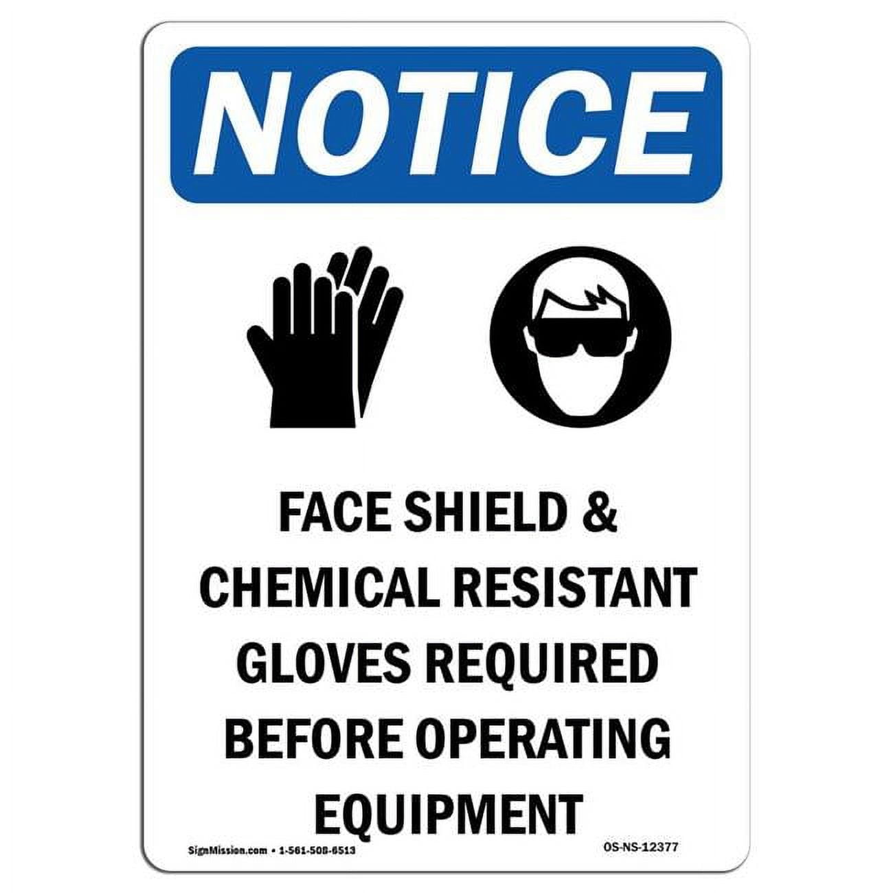 12 x 18 in. OSHA Notice Sign - Face Shield & Chemical - Walmart.com