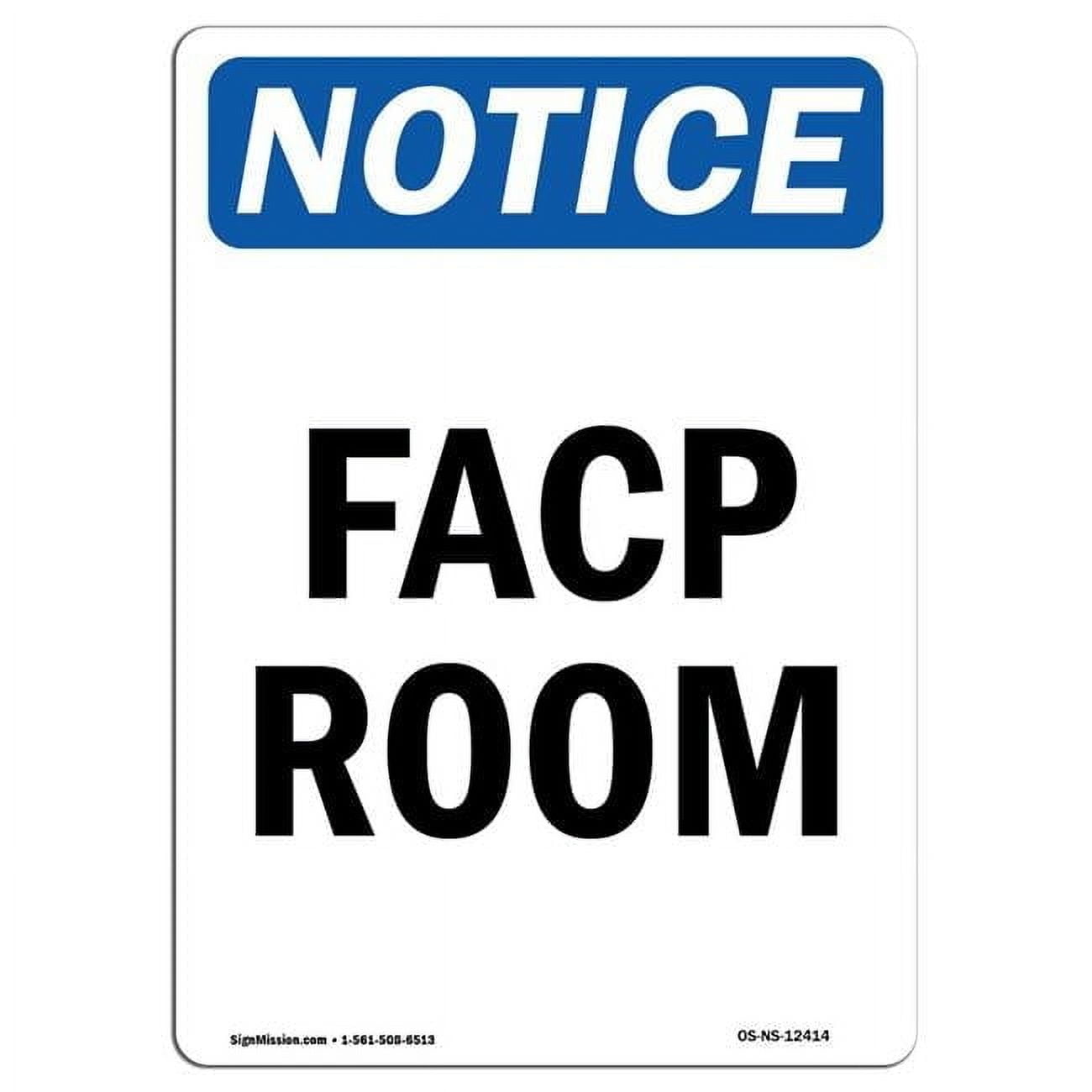 12 x 18 in. OSHA Notice Sign - Facp Room - Walmart.com