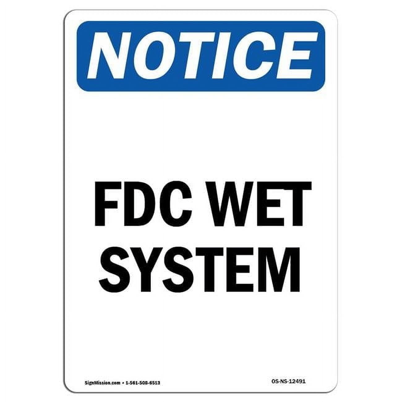 12 x 18 in. OSHA Notice Sign - Fdc Wet System - Walmart.com