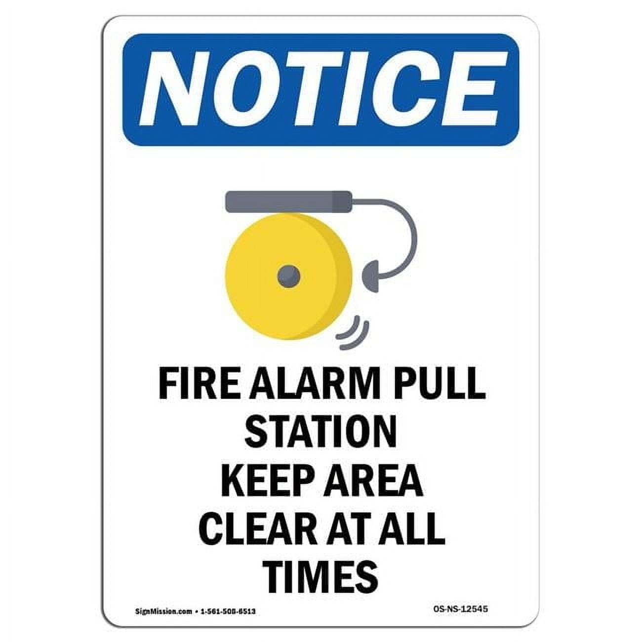 12 x 18 in. OSHA Notice Sign - Fire Alarm Pull Station - Walmart.com