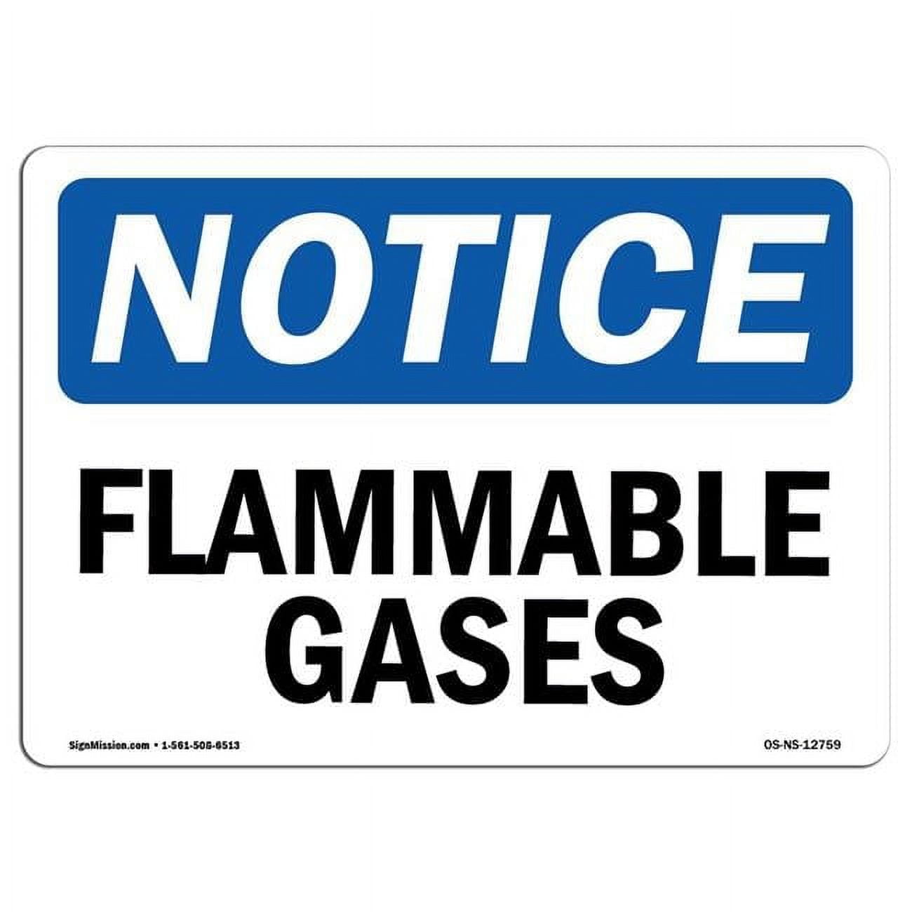 12 x 18 in. OSHA Notice Sign - Flammable Gases - Walmart.com