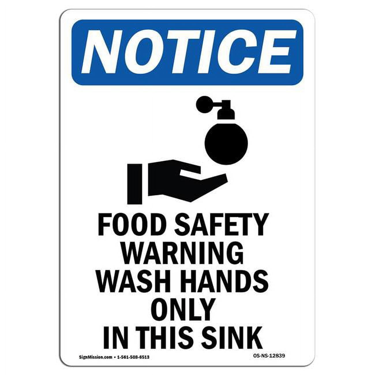 12 x 18 in. OSHA Notice Sign - Food Safety Warning - Walmart.com
