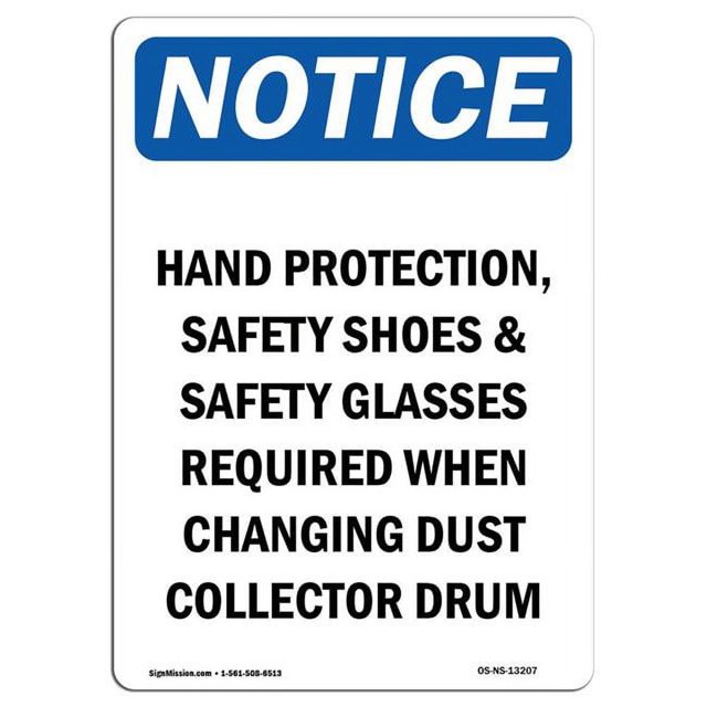 12 x 18 in. OSHA Notice Sign - Hand Protection, Safety Shoes - Walmart.com