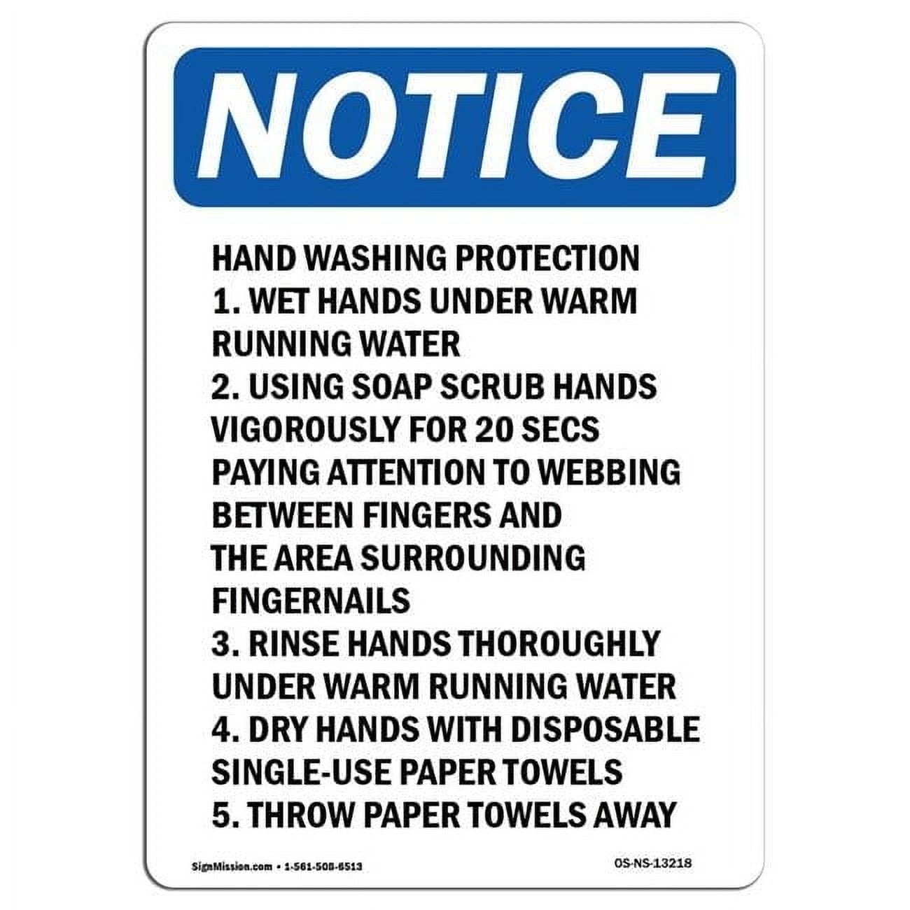 12 x 18 in. OSHA Notice Sign - Hand Washing Protection - Walmart.com
