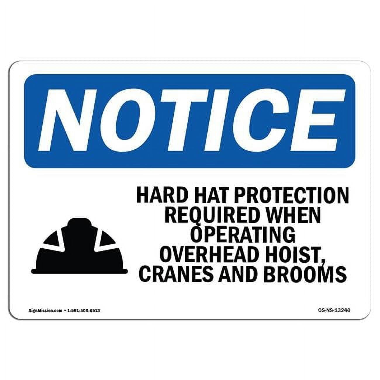 12 x 18 in. OSHA Notice Sign - Hard Hat Protection Required - Walmart.com