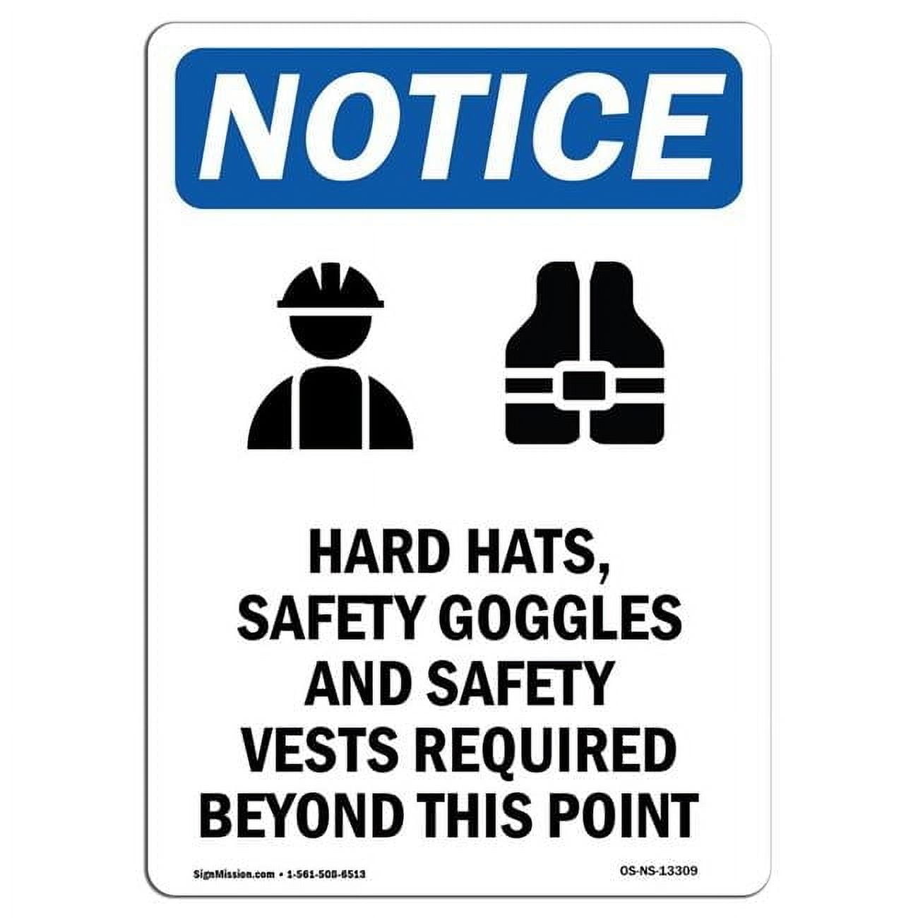 12 x 18 in. OSHA Notice Sign - Hard Hats, Safety - Walmart.com