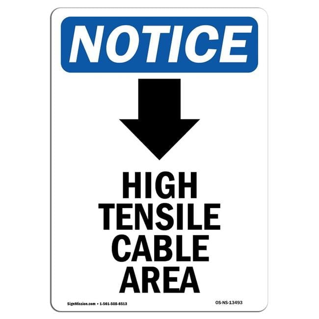 12 x 18 in. OSHA Notice Sign - High Tensile Cable - Walmart.com