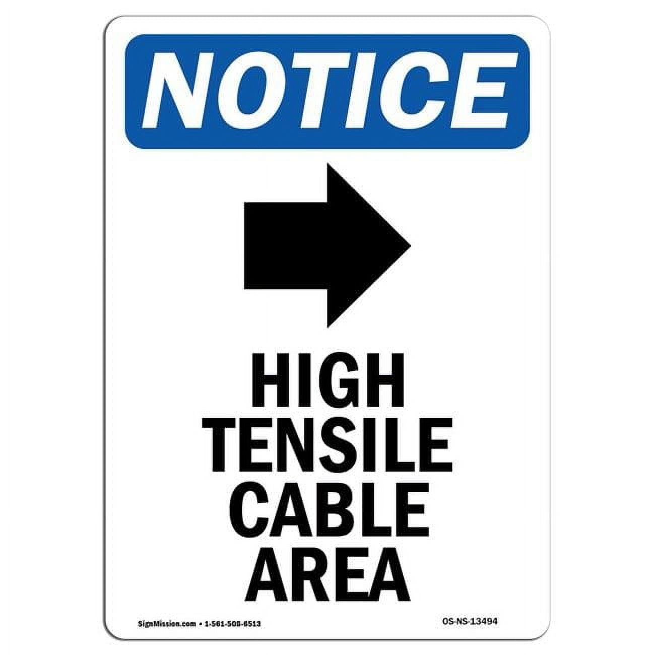 12 x 18 in. OSHA Notice Sign - High Tensile Cable - Walmart.com