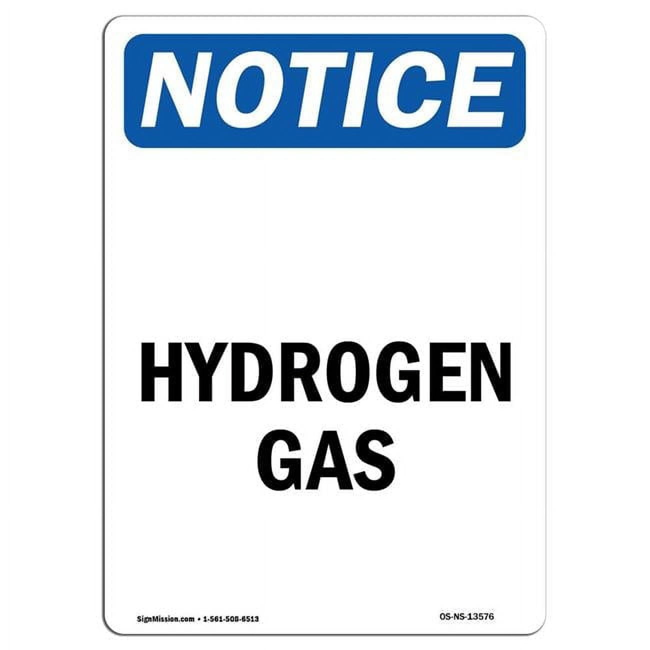12 x 18 in. OSHA Notice Sign - Hydrogen Gas - Walmart.com