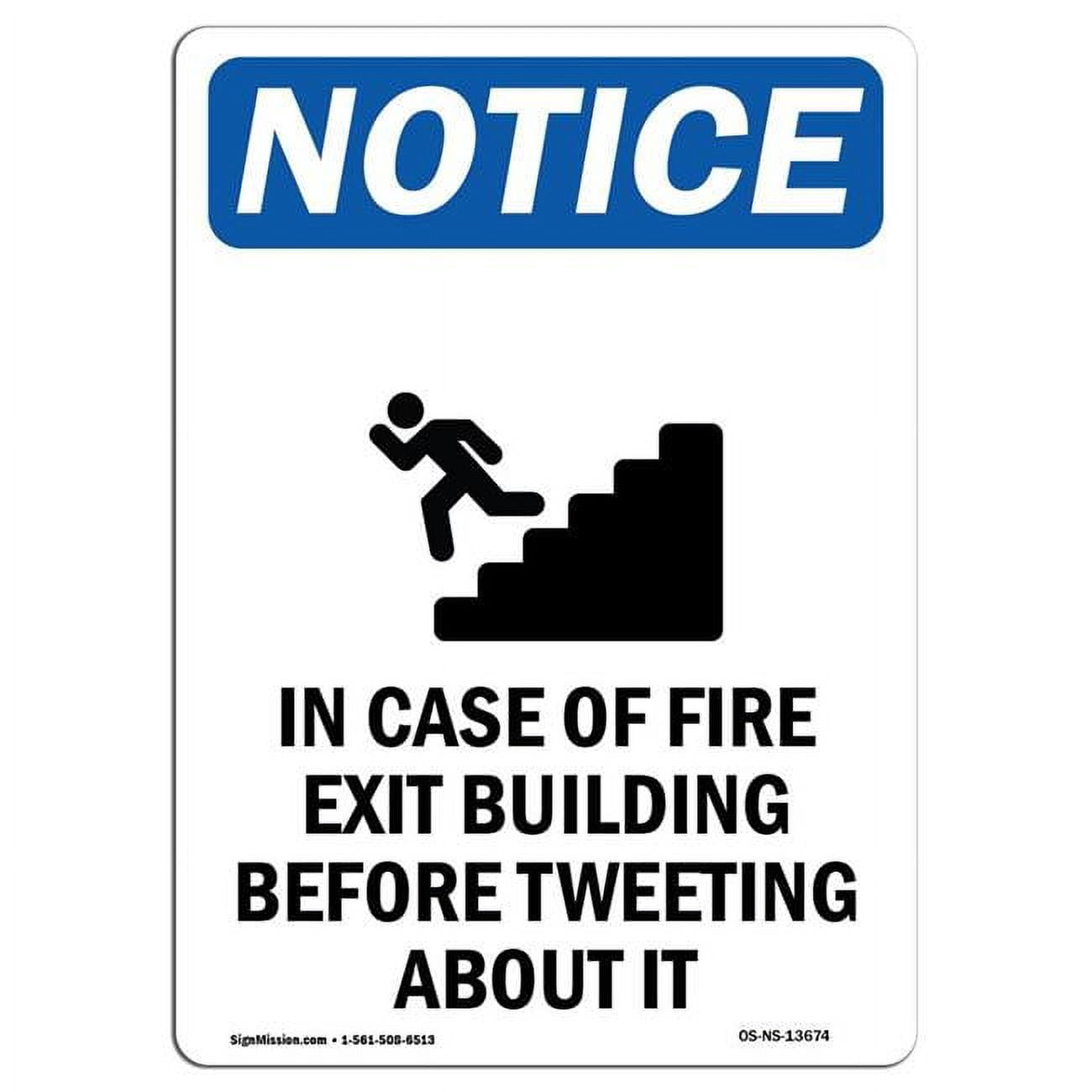 12 x 18 in. OSHA Notice Sign - In Case of Fire Exit - Walmart.com