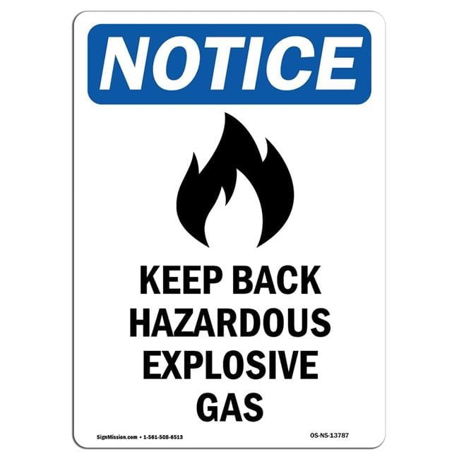 12 x 18 in. OSHA Notice Sign - Keep Back Hazardous - Walmart.com