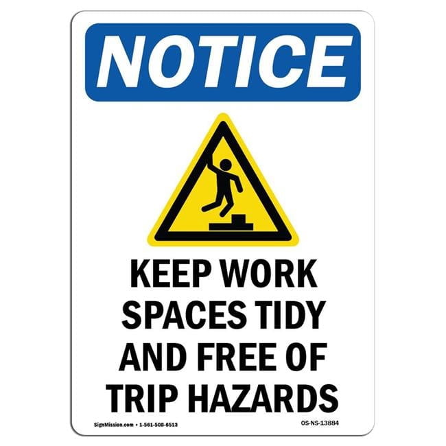 12 x 18 in. OSHA Notice Sign - Keep Work Spaces Tidy - Walmart.com