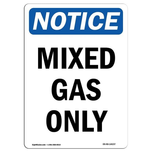 12 x 18 in. OSHA Notice Sign - Mixed Gas Only - Walmart.com