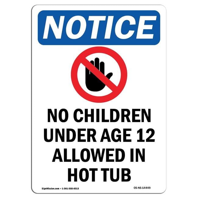12 x 18 in. OSHA Notice Sign - No Children Under - Walmart.com