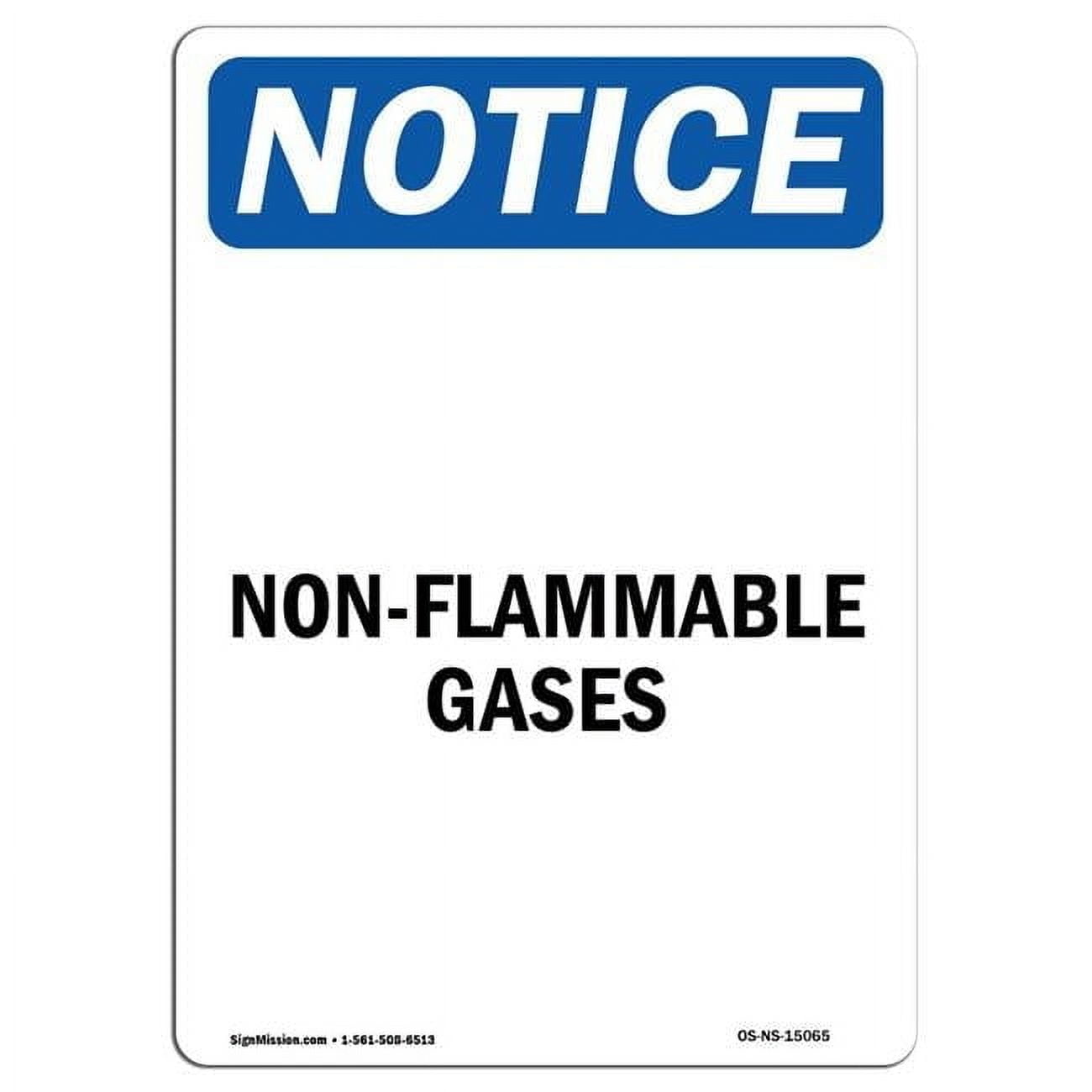 12 x 18 in. OSHA Notice Sign - Non-Flammable Gases - Walmart.com