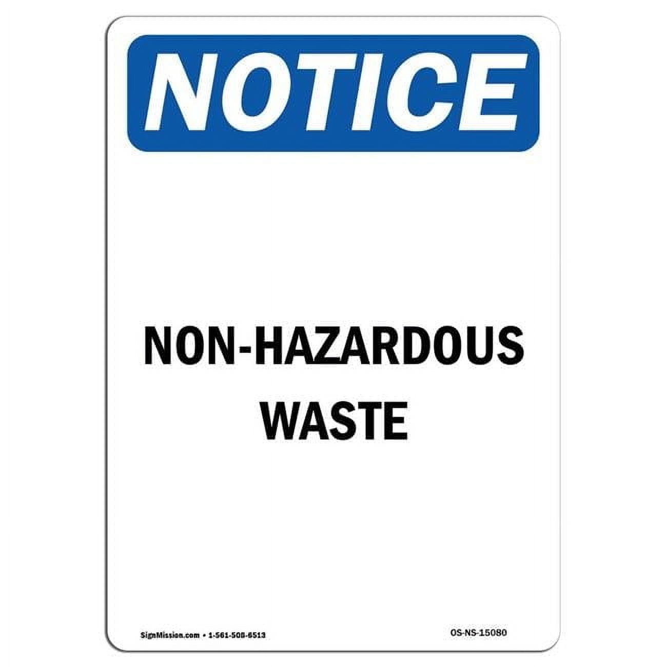 12 x 18 in. OSHA Notice Sign - Non-Infectious Waste - Walmart.com
