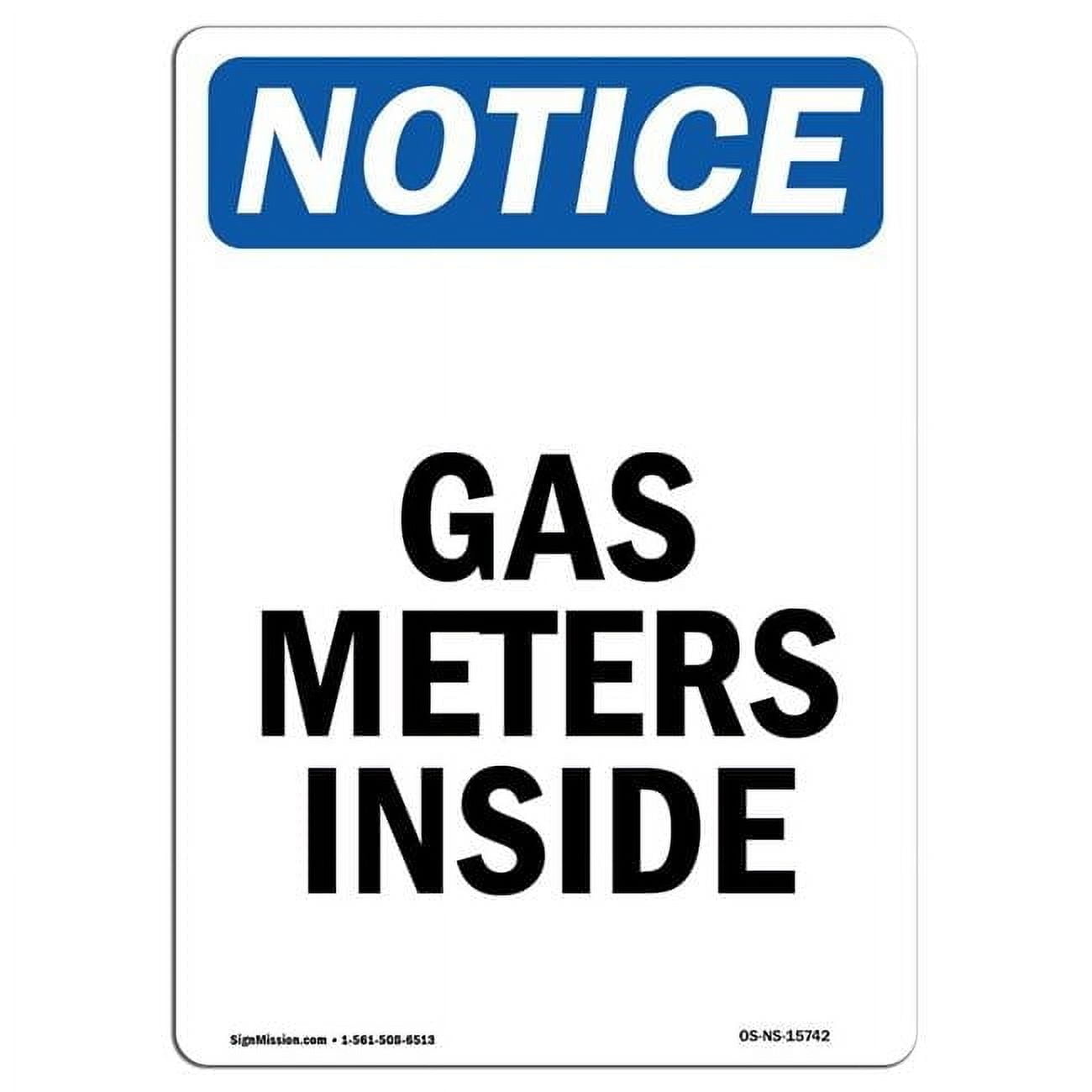 12 x 18 in. OSHA Notice Sign - Notice Gas Meters Inside - Walmart.com