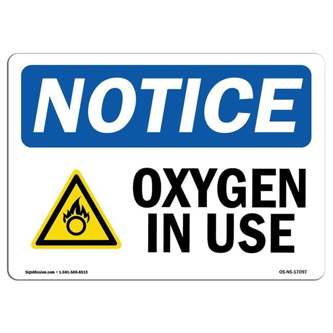 12 x 18 in. OSHA Notice Sign - Oxygen in Use with Symbol - Walmart.com