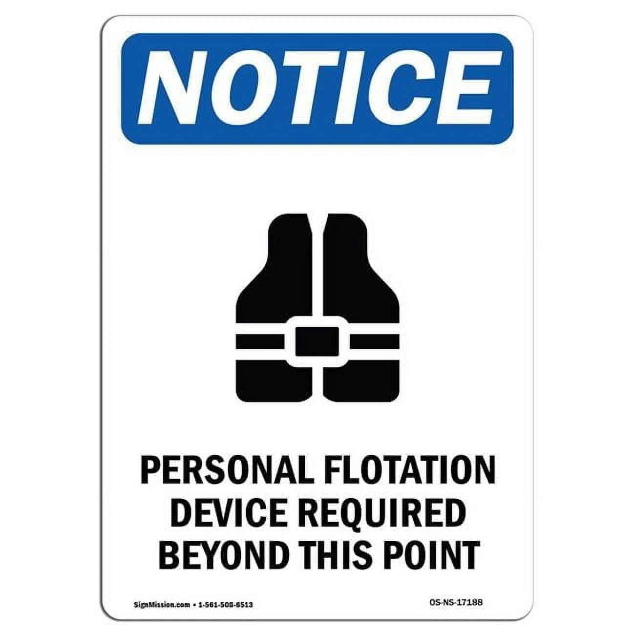 12 x 18 in. OSHA Notice Sign - Personal Flotation - Walmart.com