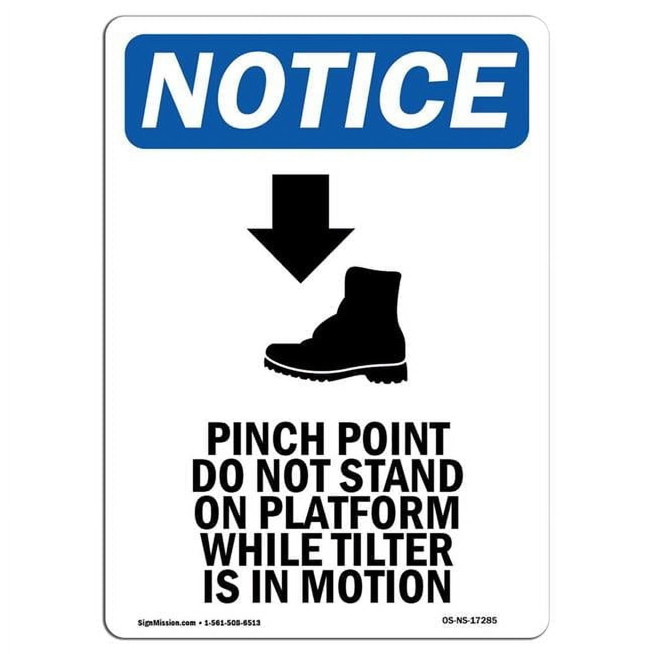 12 x 18 in. OSHA Notice Sign - Pinch Point Do Not - Walmart.com