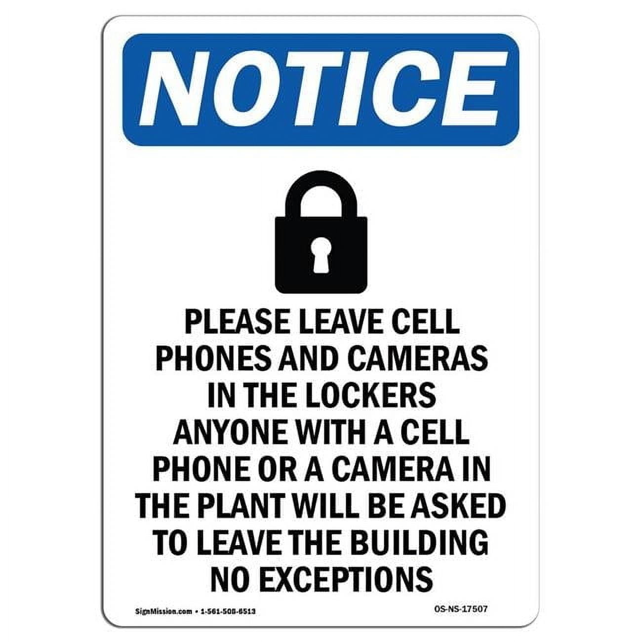12 x 18 in. OSHA Notice Sign - Please Leave Cell - Walmart.com