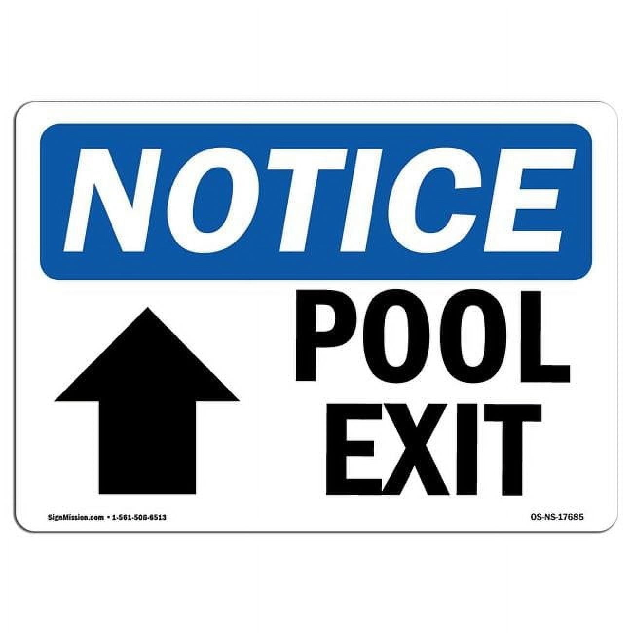 12 x 18 in. OSHA Notice Sign - Pool Exit Up Arrow - Walmart.com
